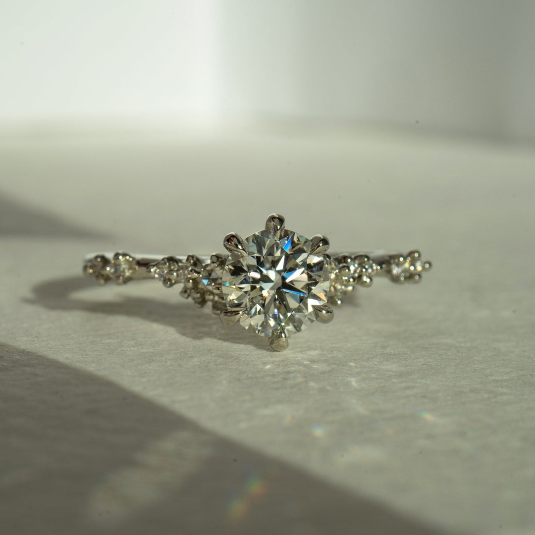 Ethereal, Magical Brilliant Daphne Hand-carved Diamond Engagement Ring – Laurie Fleming Jewellery