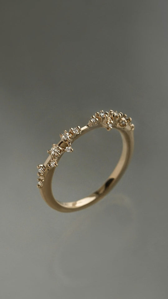 Magical and Ethereal White Wisp Diamond Wedding Band or Stacking Ring ...